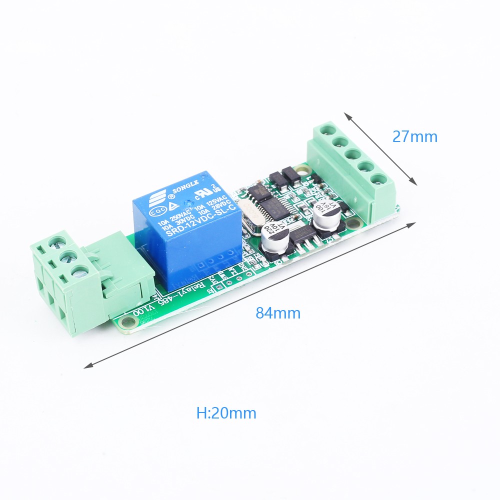 RS485 Modbus-RTU 12V 1Bit Relay Module 1-Channel Switch Controller for Arduino